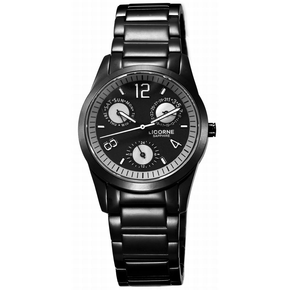 LICORNE MILANO系列 科幻物語三眼時尚錶(全黑-小) - PChome 24h購物