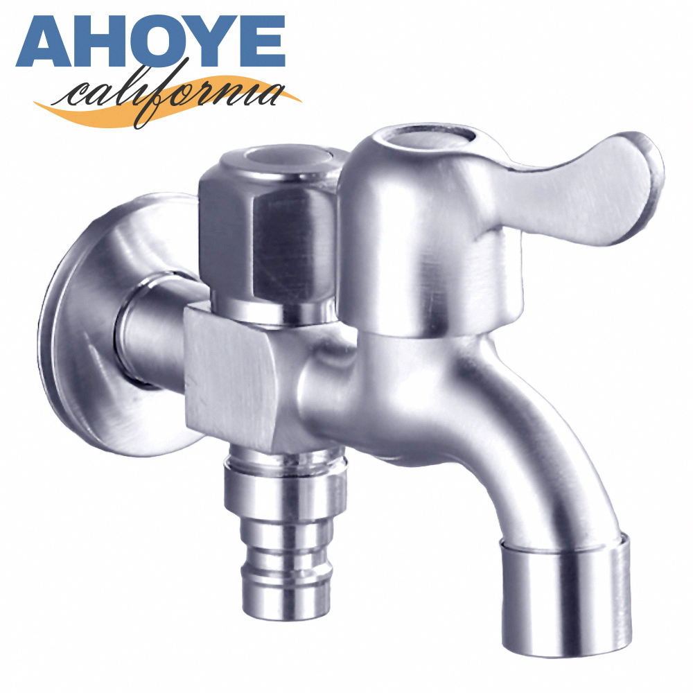 【Ahoye】雙出水洗衣機水龍頭 304不鏽鋼銅芯 一進二出-4分 - PChome 24h購物