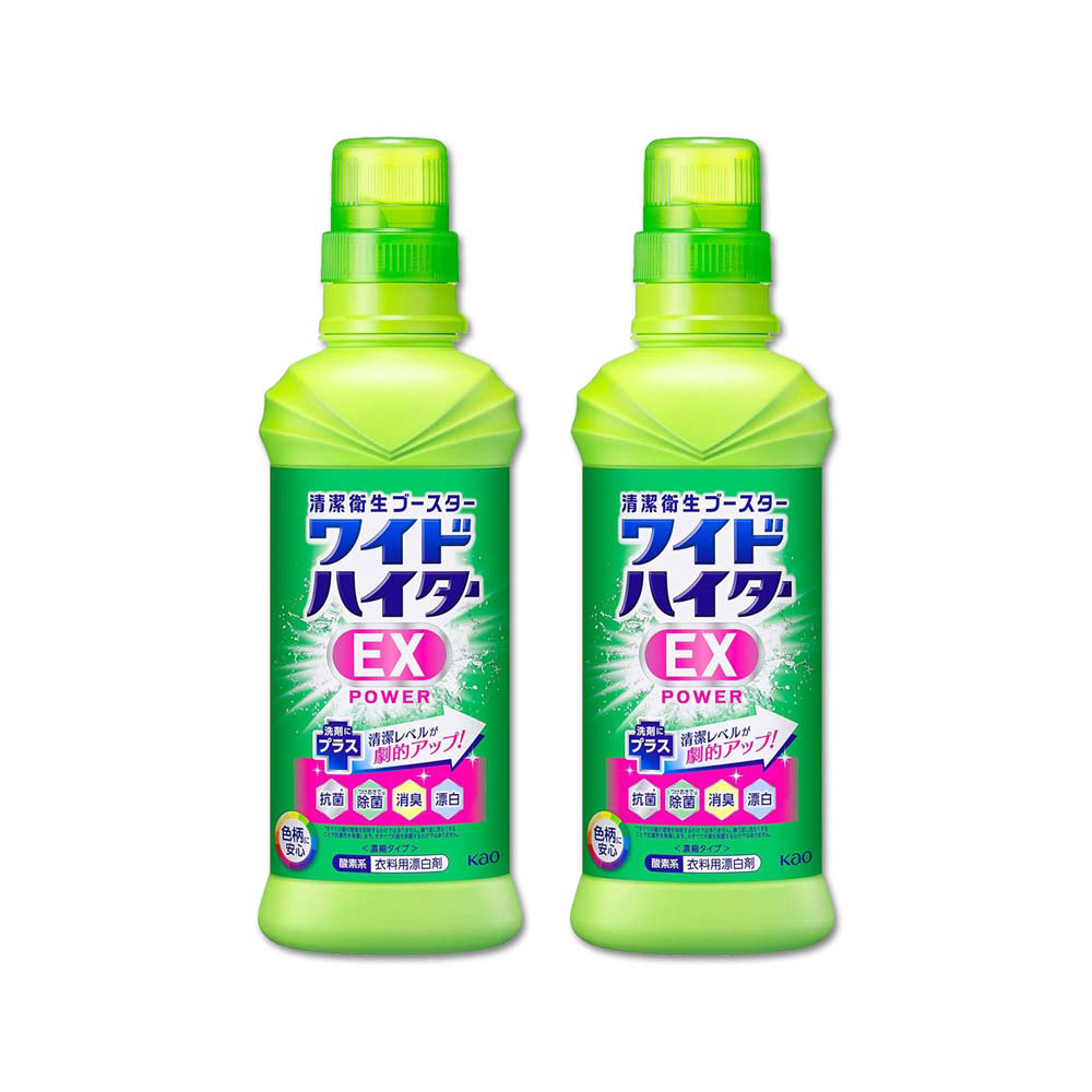 (2瓶)日本KAO花王-EX Power氧系護色洗衣漂白劑600ml/綠瓶 - PChome 24h購物