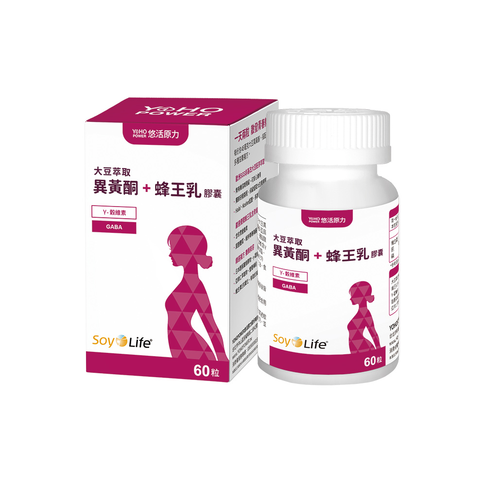 YohoPower 悠活原力 悠活大豆萃取異黃酮+蜂王乳膠囊(60粒x11瓶) - PChome 24h購物