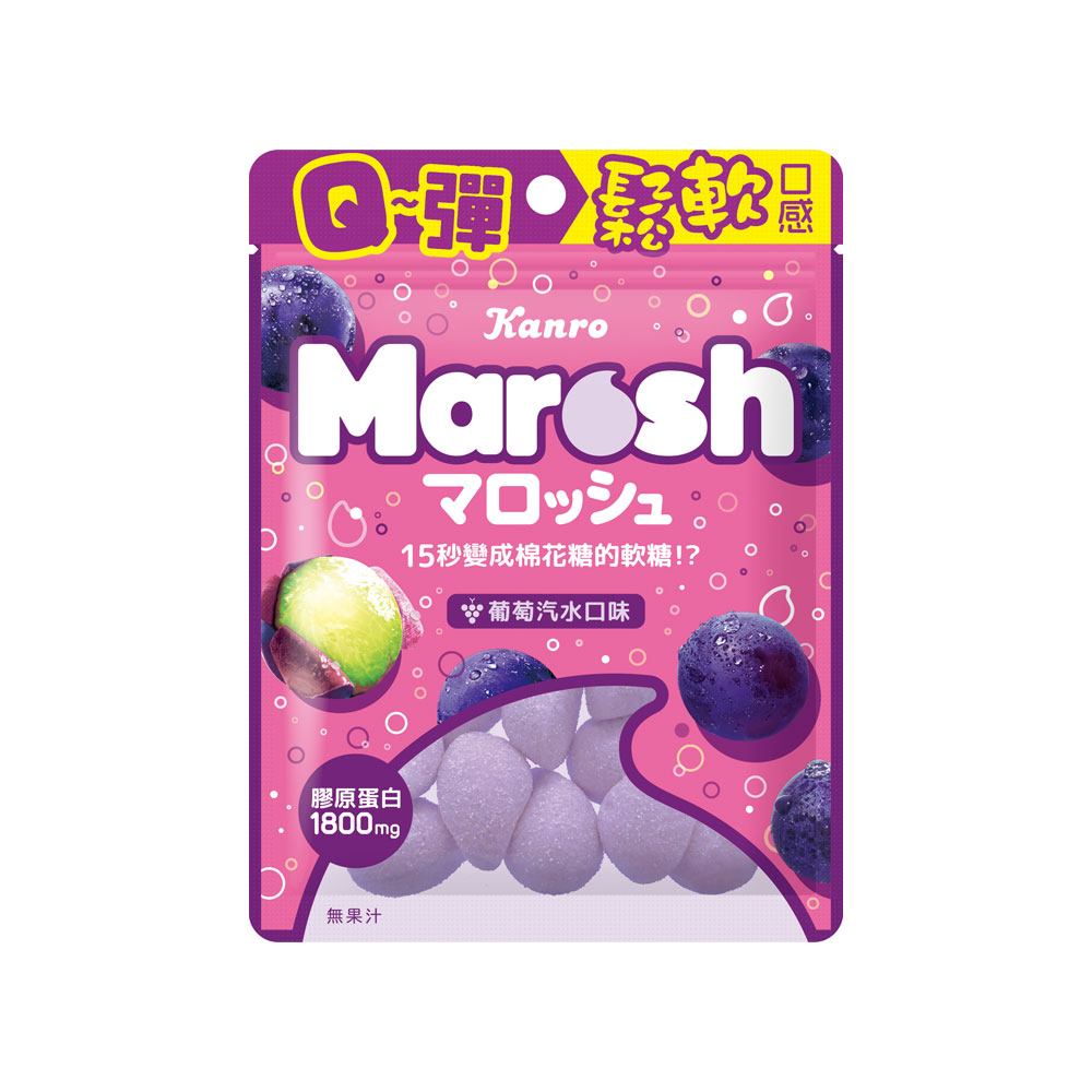 《甘樂 Kanro》日本甘樂Marosh軟糖-葡萄汽水口味(50g) - PChome 24h購物