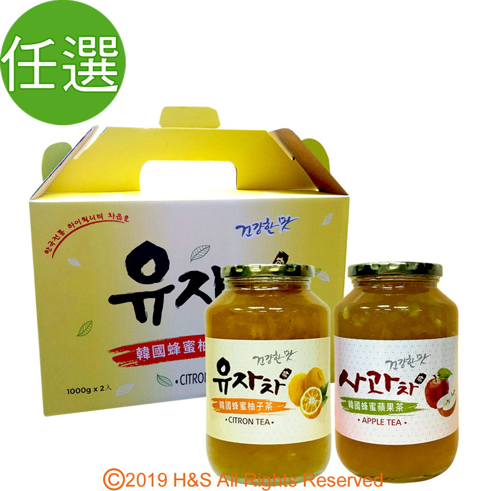 《柚和美》韓國蜂蜜茶任選禮盒(1kg/2入) - PChome 24h購物