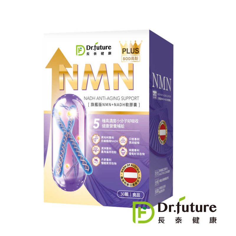 Dr.future長泰專利旗艦版NMN+NADH軟膠囊(30顆/盒) - PChome 24h購物