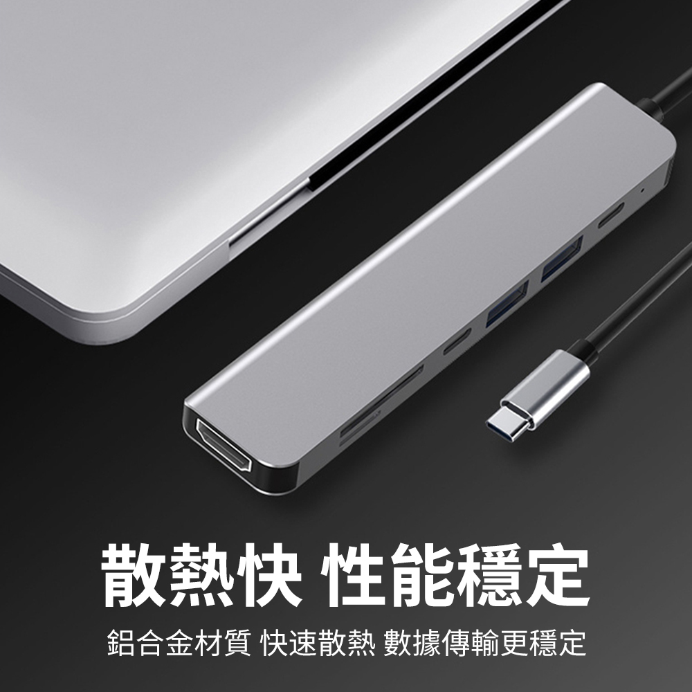 ANTIAN Type-C 七合一多功能HUB轉接器 USB集線器 HDMI智能轉換器 筆電擴展塢 mac轉接頭 - PChome 24h購物
