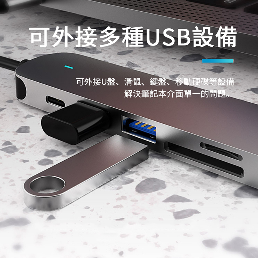 ANTIAN Type-C 六合一多功能HUB轉接器 HDMI PD快充 USB3.0集線器 Mac轉接頭 - PChome 24h購物