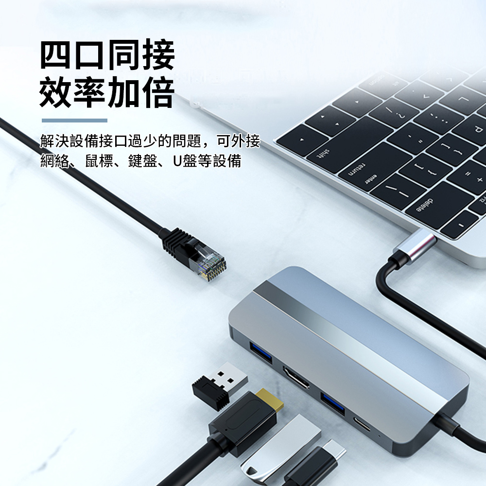 ANTIAN Type-C 七合一多功能HUB轉接器 PD快充 USB3.0擴展塢 HDMI集線器 Mac轉接頭 - PChome 24h購物