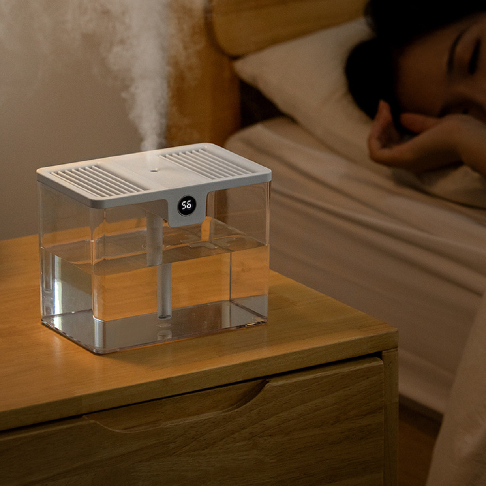 HUMIDIFIER 新款1.5L智能濕度顯示霧化水氧機 空氣加濕器 薰香機T15 (透明白) - PChome 24h購物