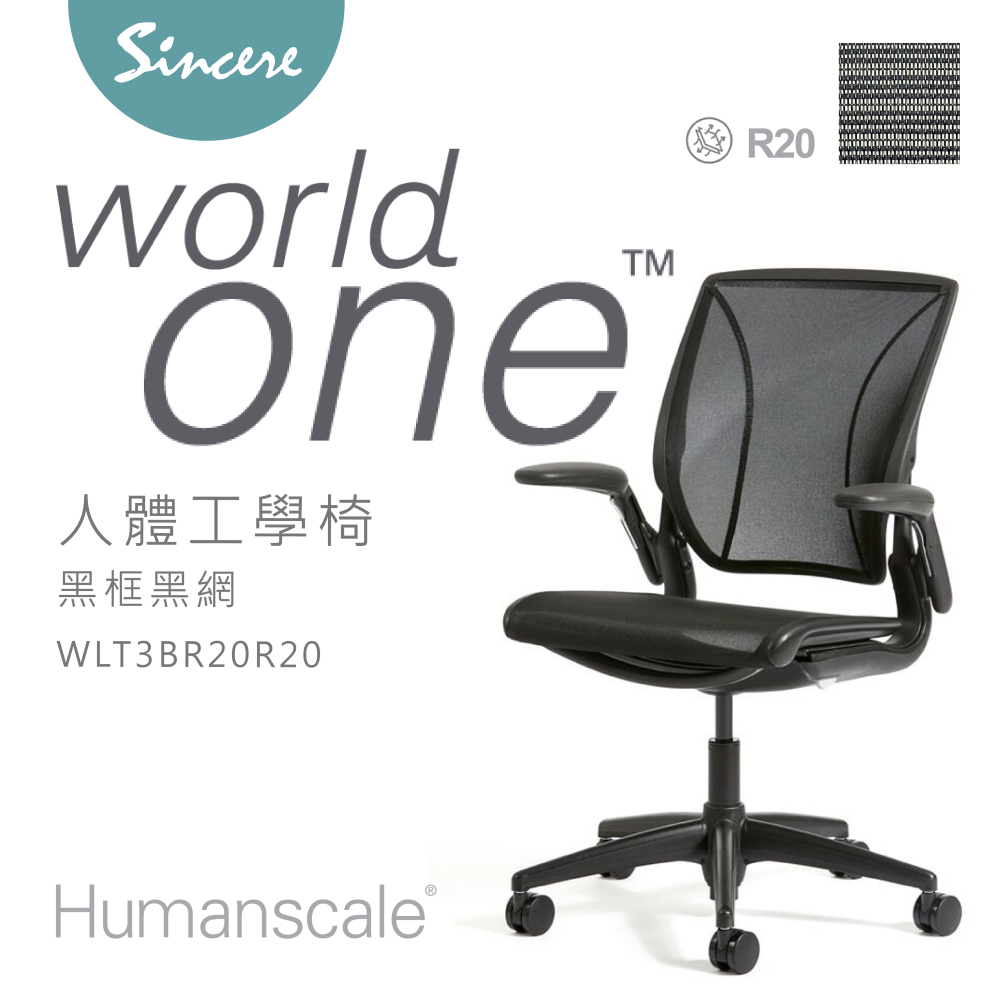 World One Chair 人體工學椅_黑框黑網 - PChome 24h購物
