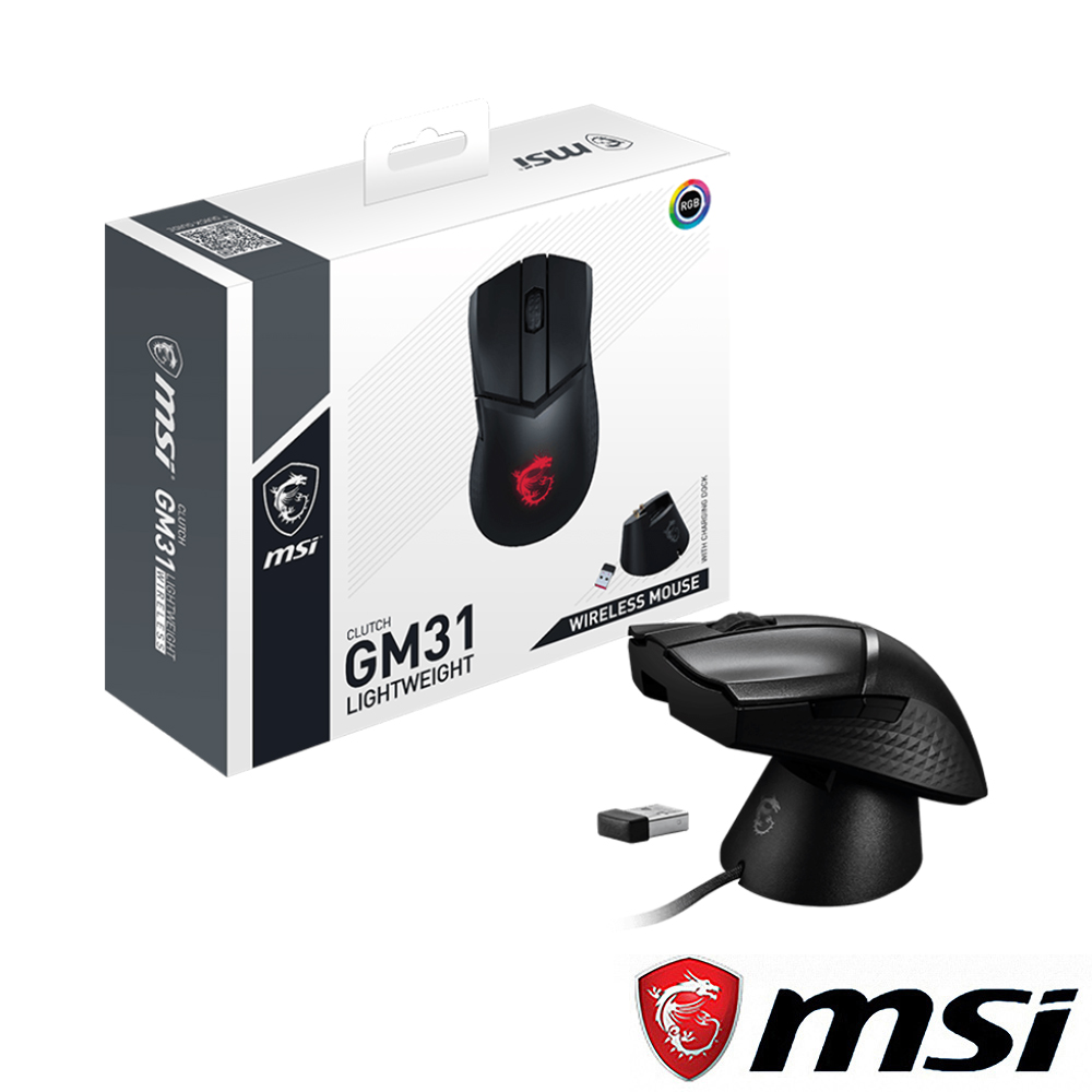 MSI微星 CLUTCH GM31 LIGHTWEIGHT WIRELESS 無線滑鼠 - PChome 24h購物