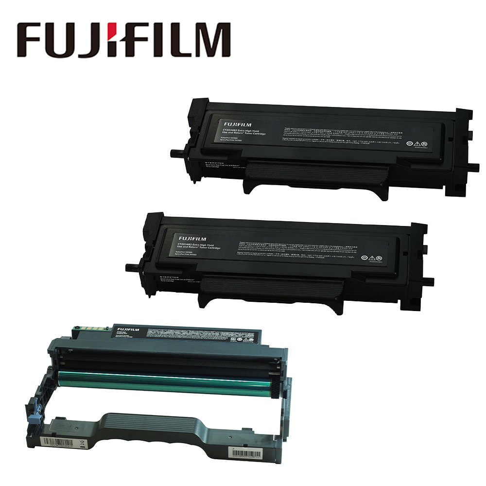 FUJIFILM 原廠原裝 CT203482x2 高容量黑色碳粉匣(6K)+CT351281 感光鼓 (12K) - PChome 24h購物