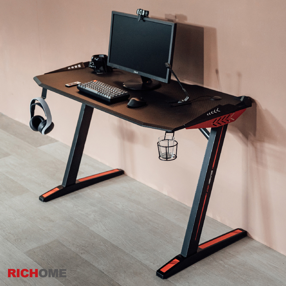 【RICHOME】WARRIOR紅爵士電競桌 - PChome 24h購物