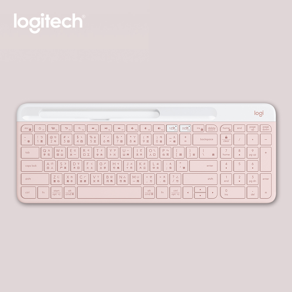 【Logitech 羅技】K580 超薄跨平台藍牙鍵盤 / 玫瑰粉 - PChome 24h購物