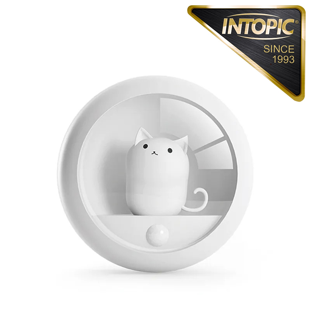 【INTOPIC 廣鼎】SL-001 自動感應小夜燈 - 純白萌喵 - PChome 24h購物