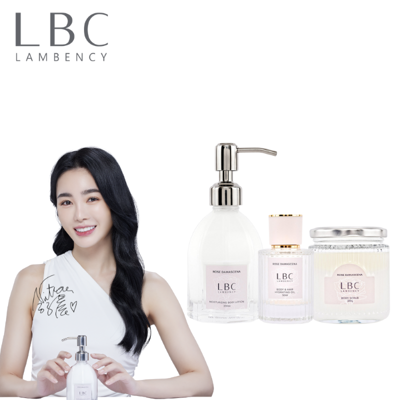 【LBC】 Lambency 玫瑰柔潤晶粹油50ml+玫瑰香氛身體乳200ml+身體角質磨砂膏320g - PChome 24h購物