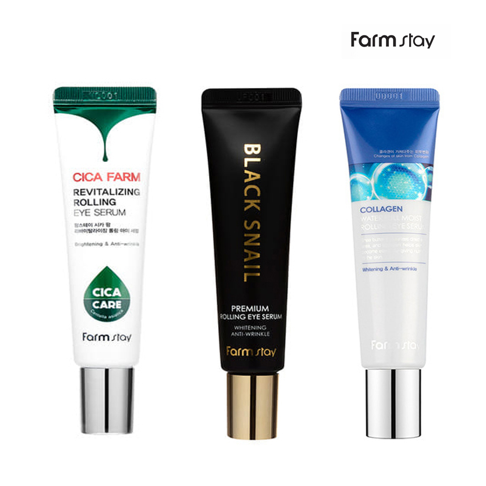 韓國FarmStay 滾珠眼部精華( 積雪草 / 黑鍋牛 / 膠原蛋白 ) - PChome 24h購物