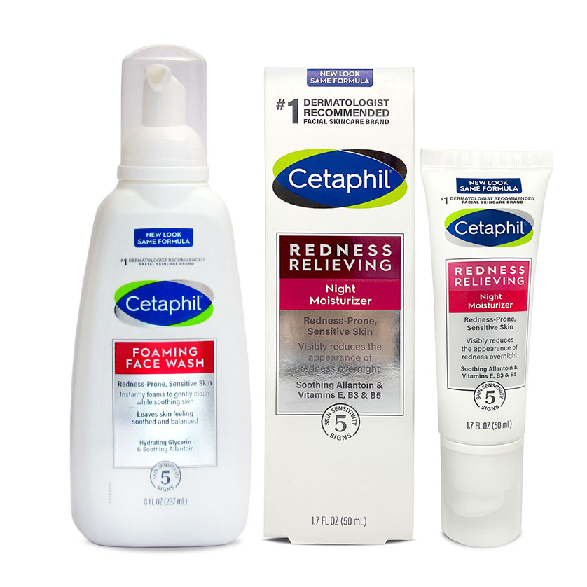 Cetaphil Redness 泛紅系列 2件組 加強舒敏修護霜50ml+溫和泡沫潔面乳 真品平行輸入 - PChome 24h購物