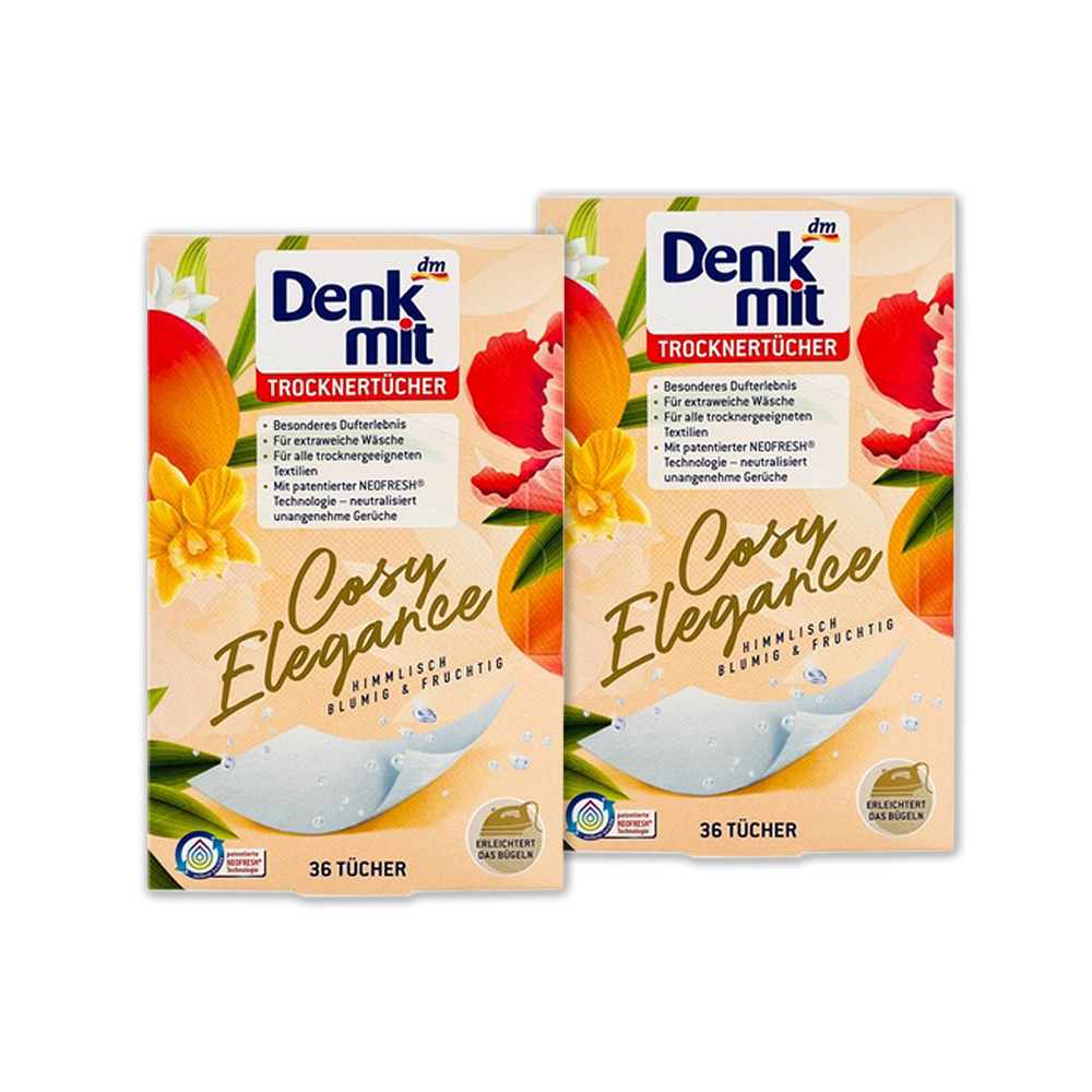 (2盒72片超值組)德國DM(Denk mit)-烘衣機專用衣物柔軟防皺除臭去靜電香氛紙-花香杏色36片/盒 - PChome 24h購物