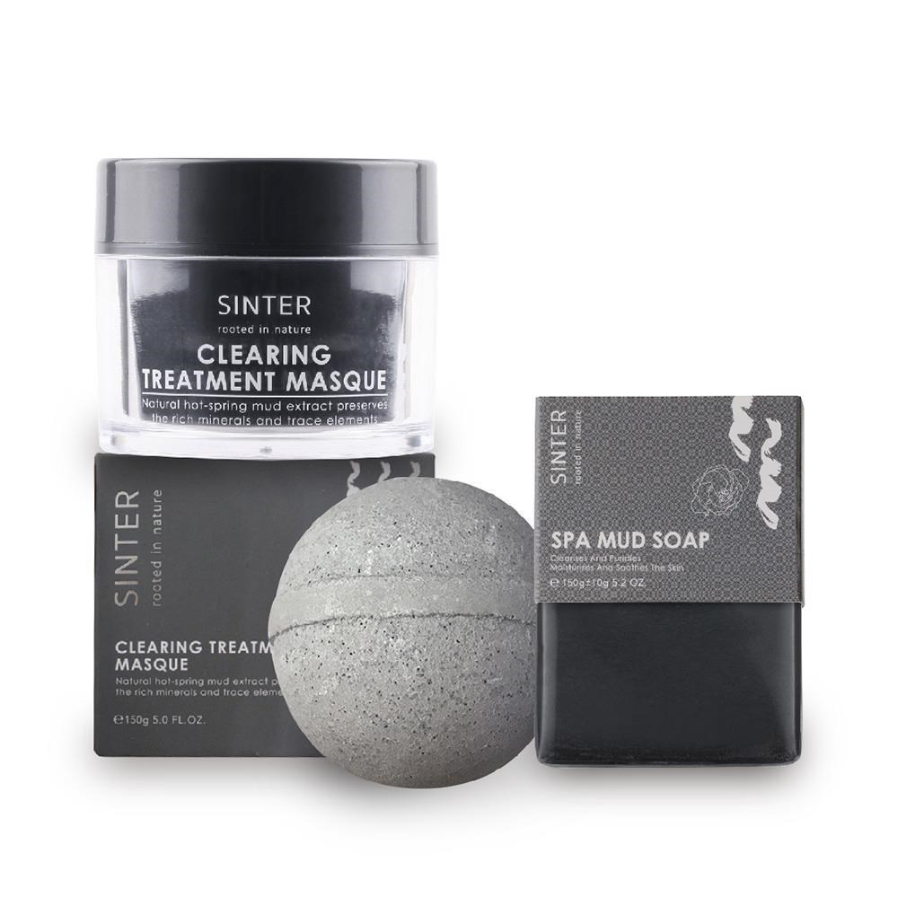 【SINTER 顏璽】關子嶺泥漿清潔3入組 (泥膜+泡澡球+手工皂) - PChome 24h購物