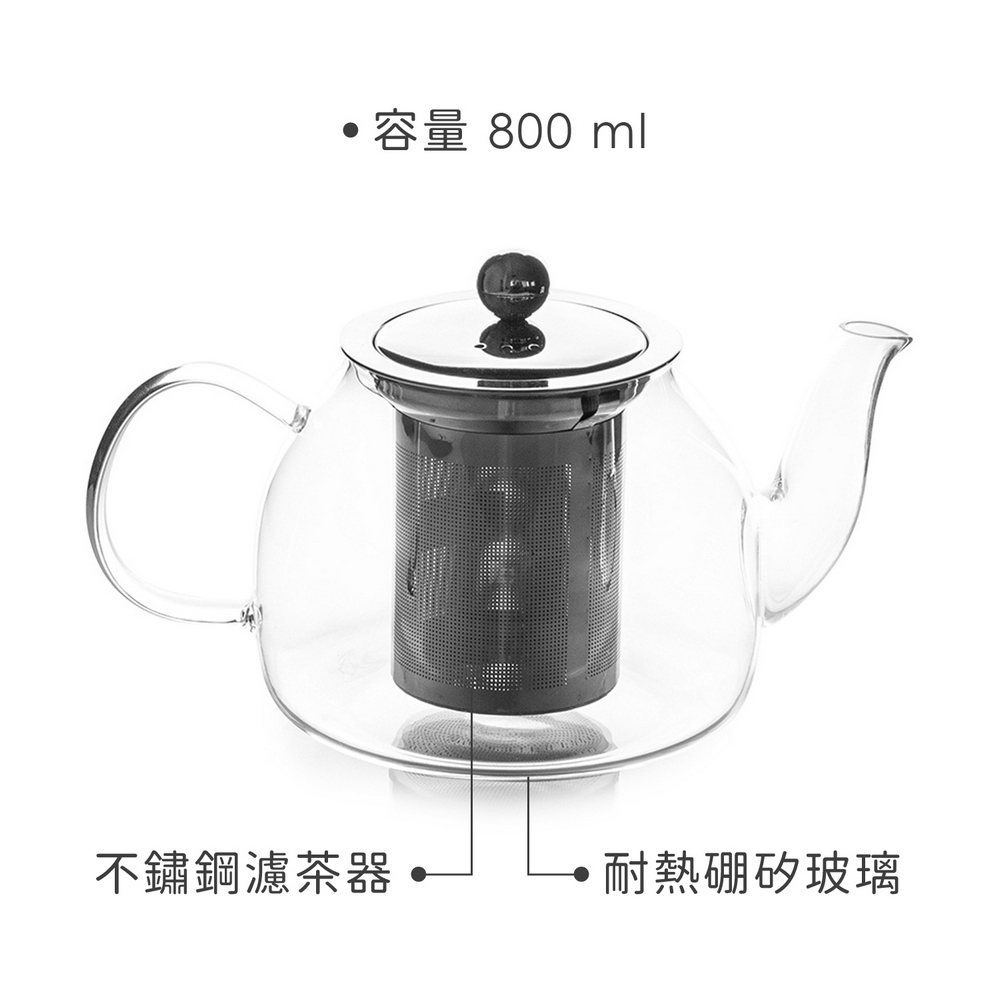 Luigi Ferrero Coffeina玻璃濾茶壺(800ml) - PChome 24h購物