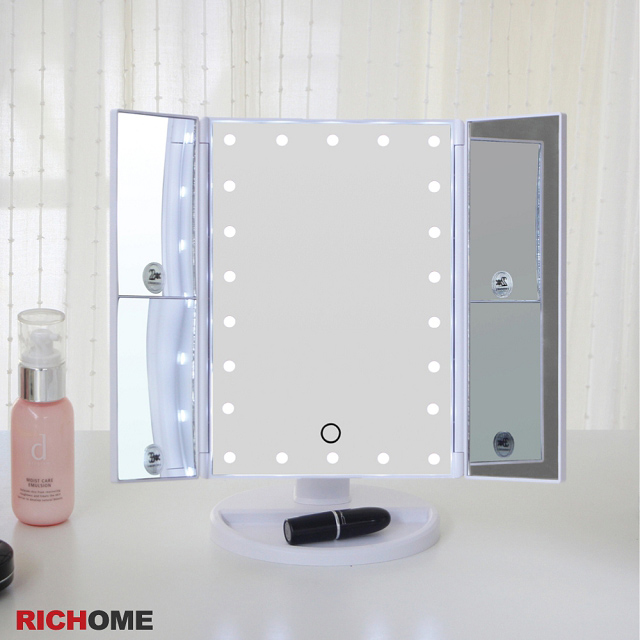 【RICHOME】觸控柔光LED三面多倍鏡 - PChome 24h購物