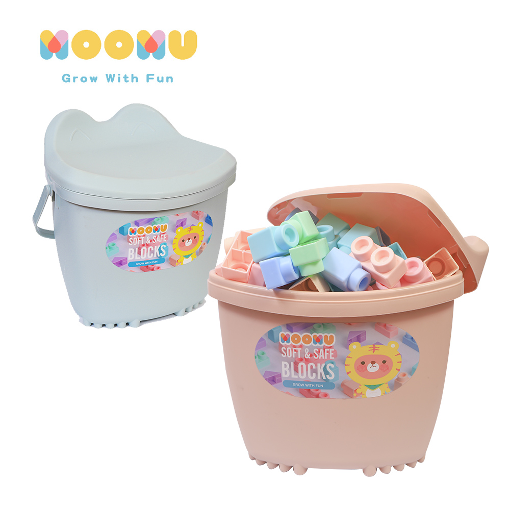 【MOOMU】馬卡龍香草軟積木 120pcs 收納桶裝組 - 兩色可選 - PChome 24h購物