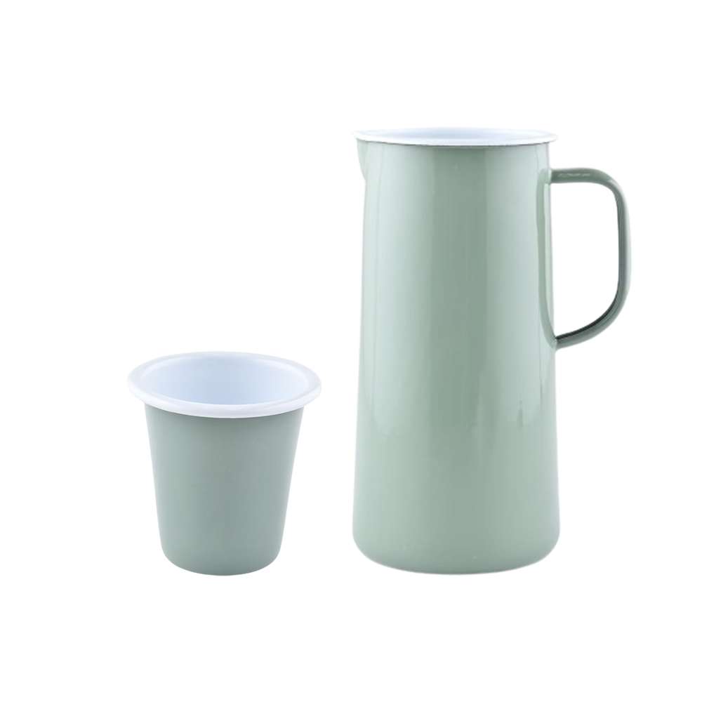 Falcon 獵鷹琺瑯 琺瑯3品脫冷水壺 1.7L+水杯 310ml 龍艾草 - PChome 24h購物