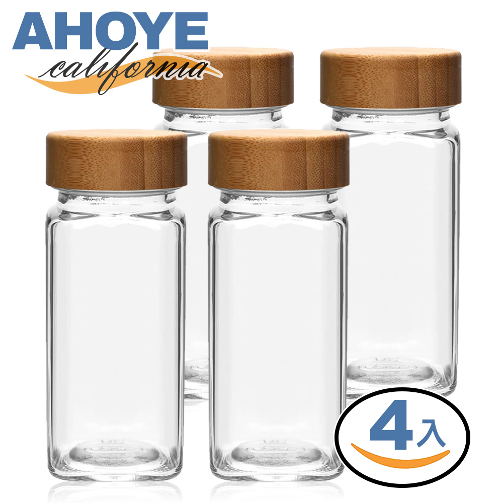 【Ahoye】木蓋調味料罐 四入組 (調味料盒 調味罐 調味瓶 調味料罐) - PChome 24h購物