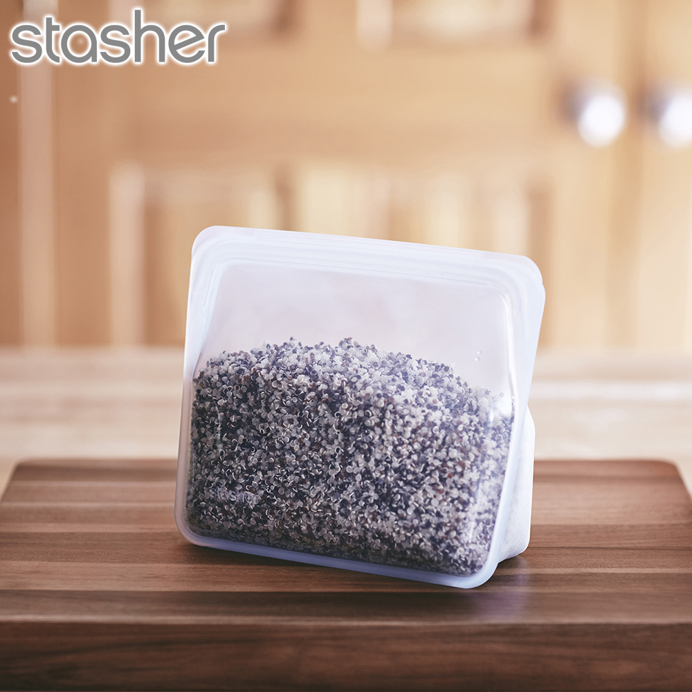 Stasher 站站矽膠密封食物袋-雲霧白 - PChome 24h購物