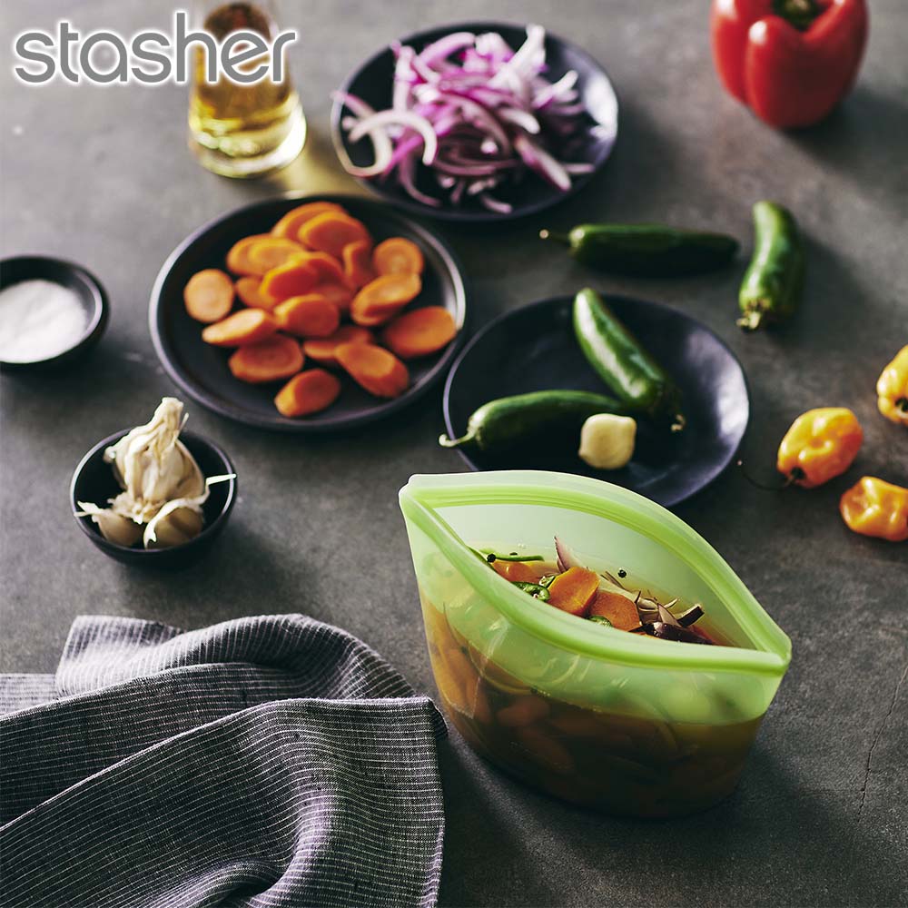 Stasher 碗形矽膠密封袋-M-綠 - PChome 24h購物