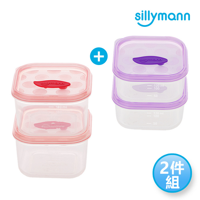 【韓國sillymann】100%鉑金矽膠寶寶外出保鮮盒2件組(120ml*2入+180ml*2入,共4入) - PChome 24h購物
