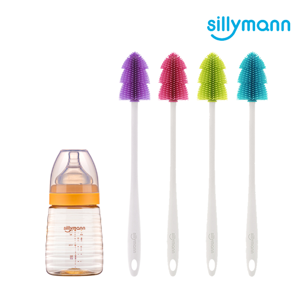 【韓國sillymann】 100%鉑金矽膠奶瓶刷+PPSU奶瓶160ml超值組 - PChome 24h購物