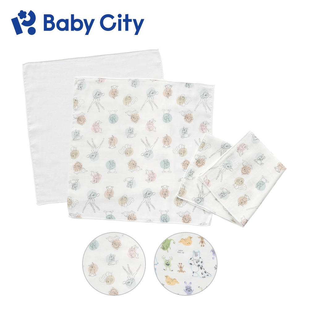 【Baby City 娃娃城】迪士尼紗布多功能小方巾三入(兩款) - PChome 24h購物