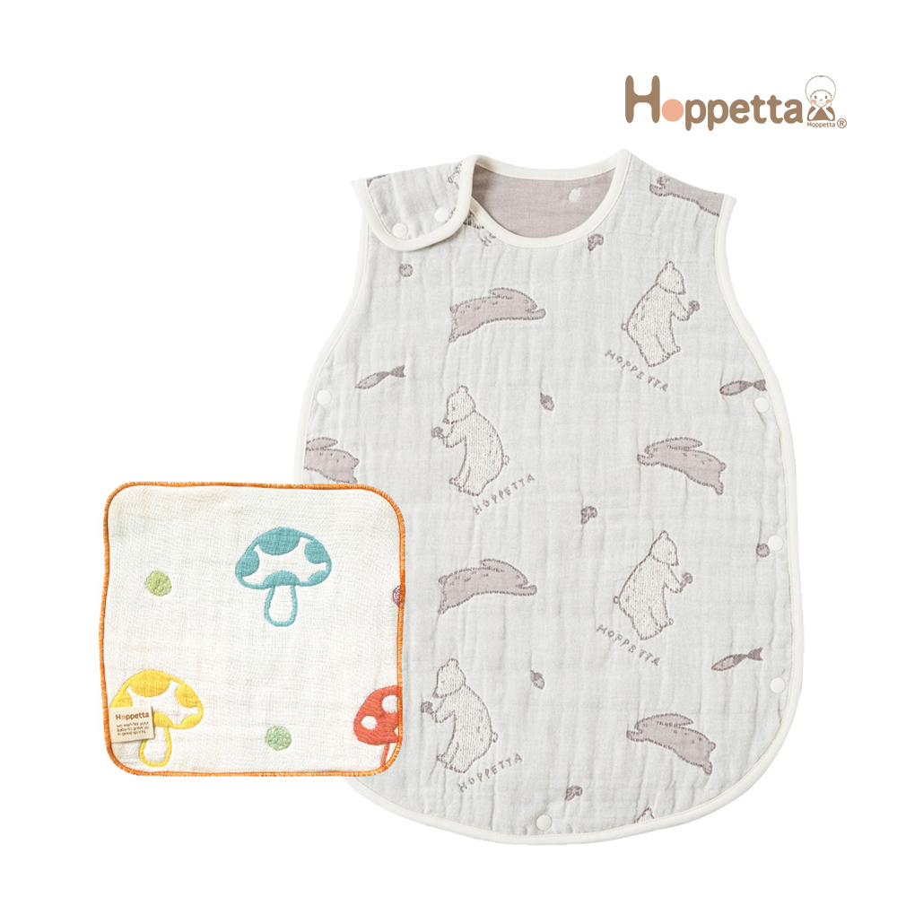 Hoppetta 日本六層紗森林協奏曲防踢背心手帕組( 0-3歲) - PChome 24h購物