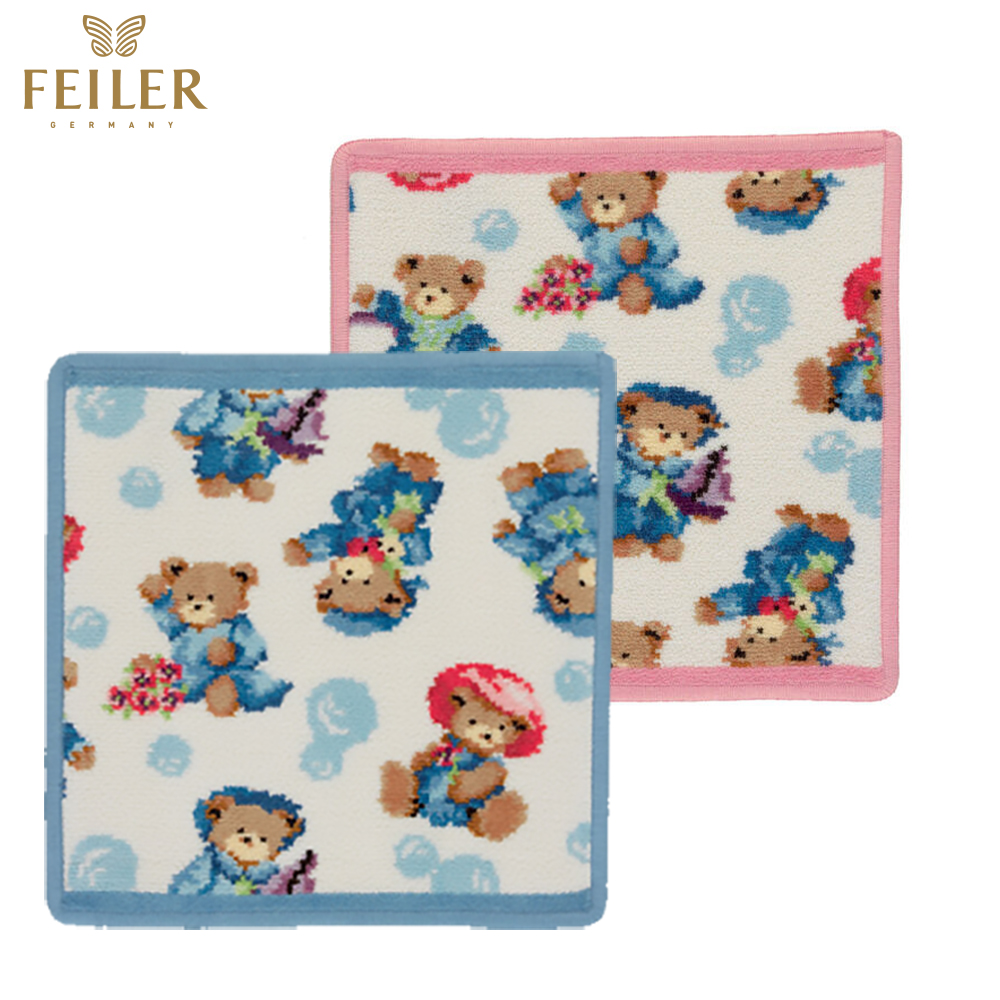 【Feiler】泰迪熊方巾(25x25)／2色 - PChome 24h購物