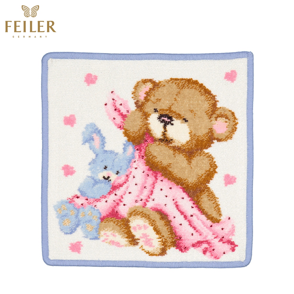 【Feiler】小兔泰迪方巾(25x25)藍 - PChome 24h購物