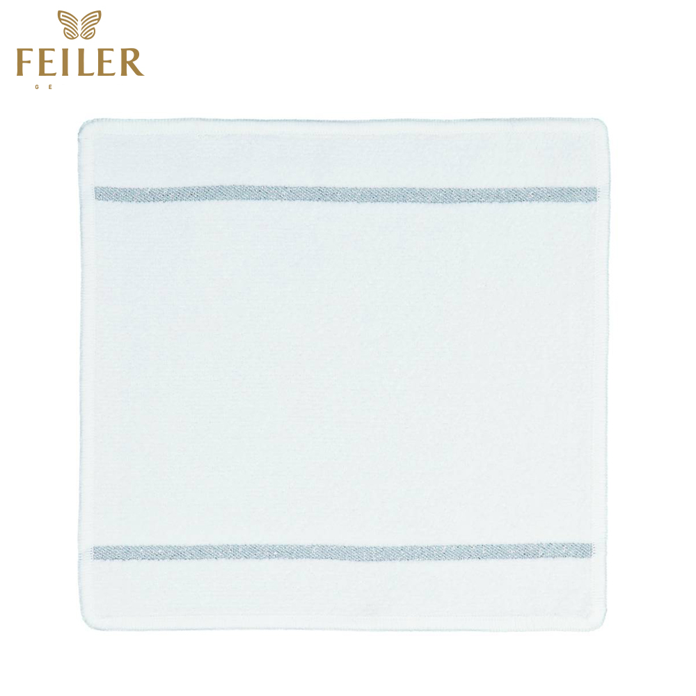 【Feiler】質感純白方巾(25x25)銀 - PChome 24h購物