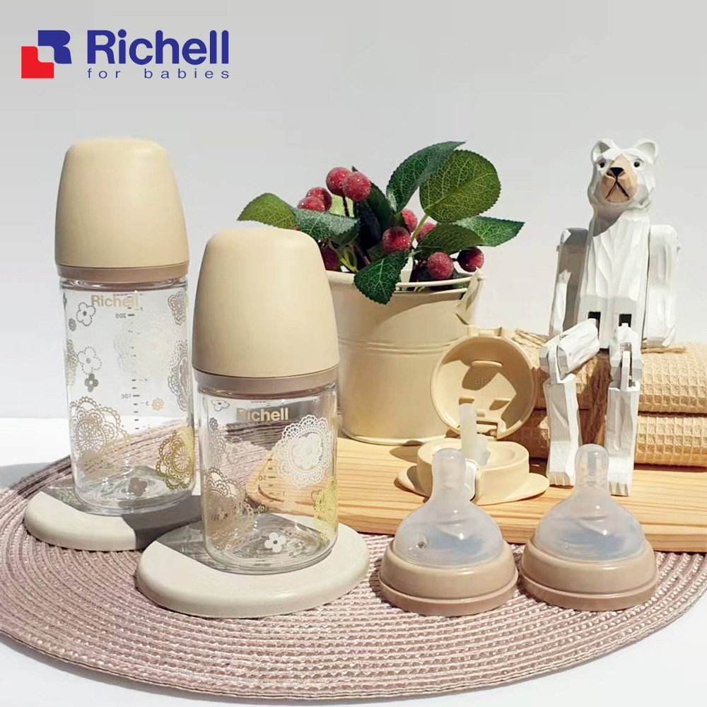 【Richell 利其爾】朵朵開親乳感寬口奶瓶禮盒 - PChome 24h購物