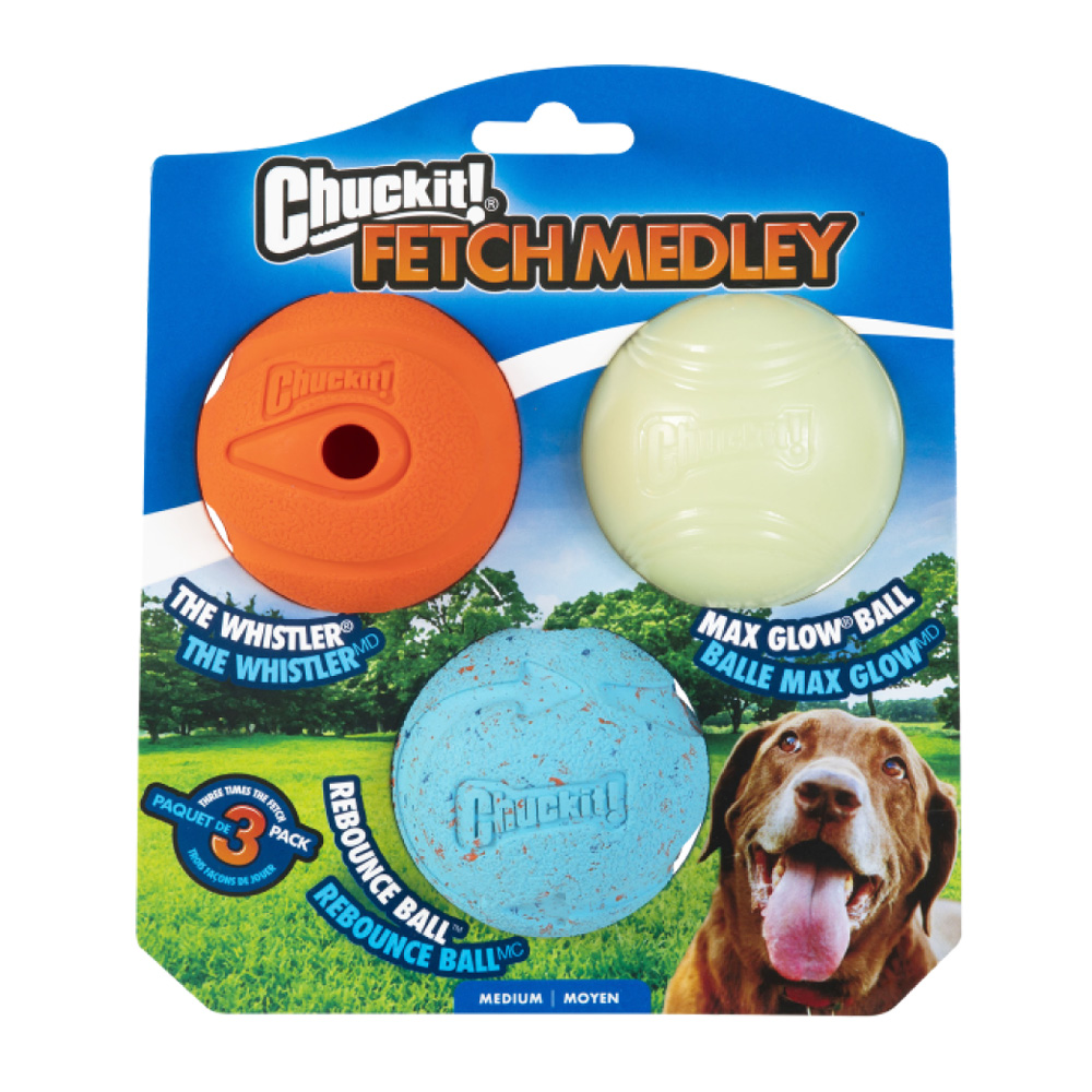 【Petmate】Chuckit 夜光風哨超彈球3入組-中 - PChome 24h購物