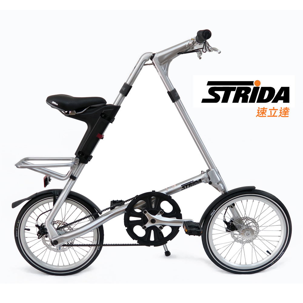 STRiDA速立達 外銷版18吋SX 單速碟剎折疊單車/三角形單車-拉絲銀 - PChome 24h購物
