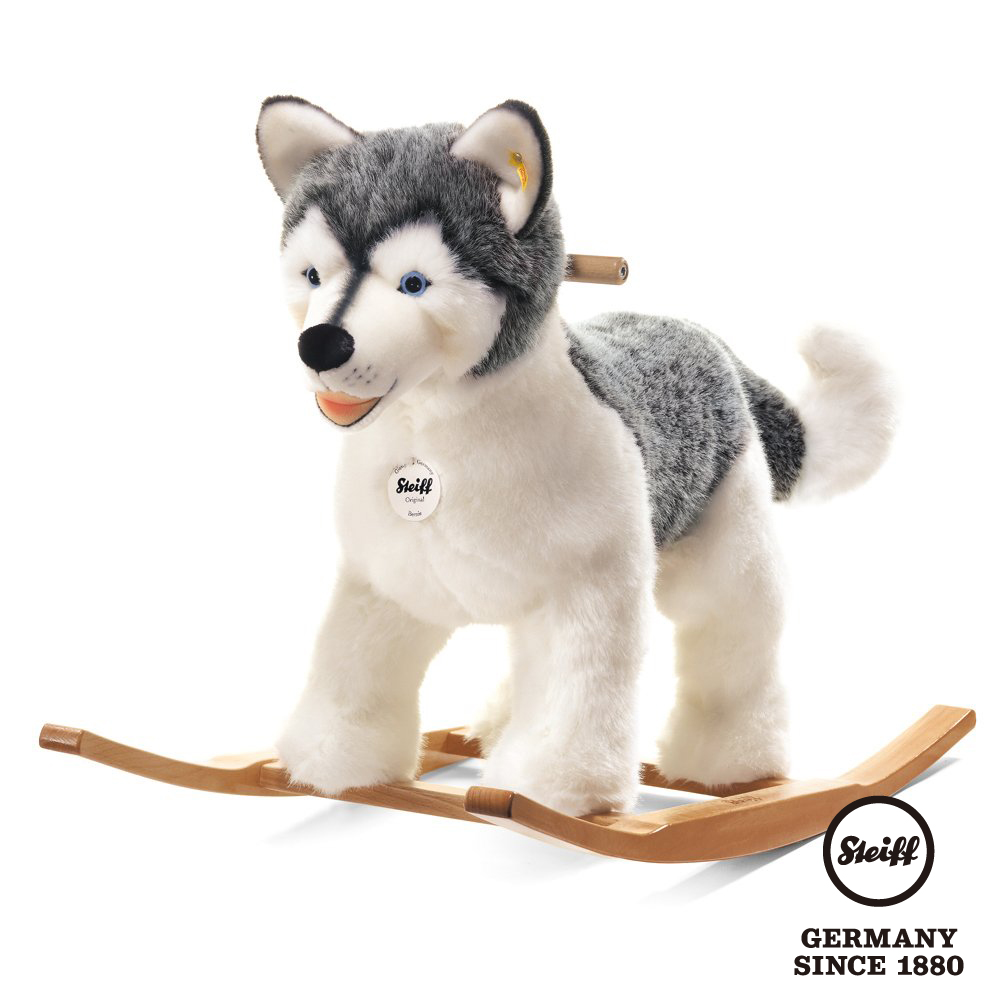 STEIFF德國金耳釦泰迪熊 - Bernie Riding Husky 哈士奇 狗 (搖搖馬_黃標) - PChome 24h購物