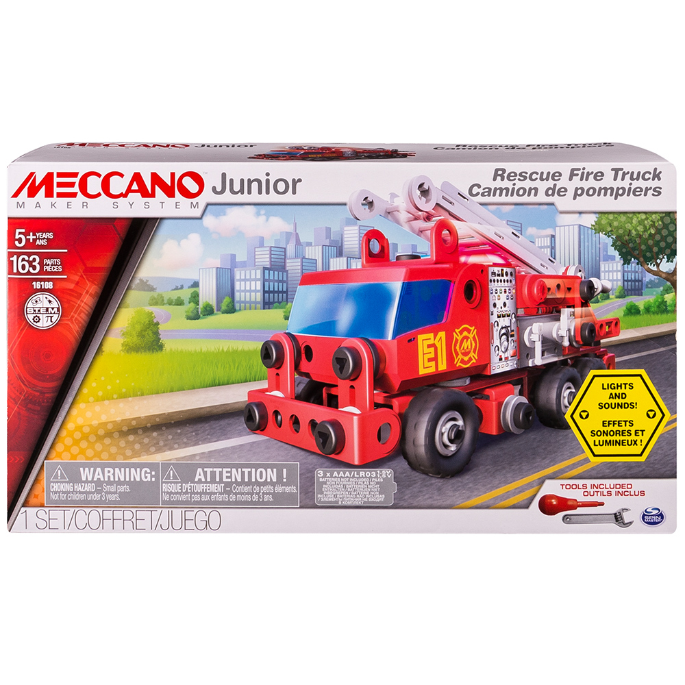 【Meccano 麥卡諾】小麥卡諾聲光救援消防車模型積木組 (STEAM教育玩具-探索真正的工程世界) - PChome 24h購物