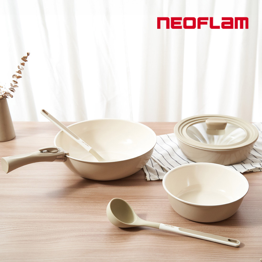 NEOFLAM Midas Plus 陶瓷塗層鍋5件組-Chouchou(不挑爐具 瓦斯爐電磁爐可用) - PChome 24h購物