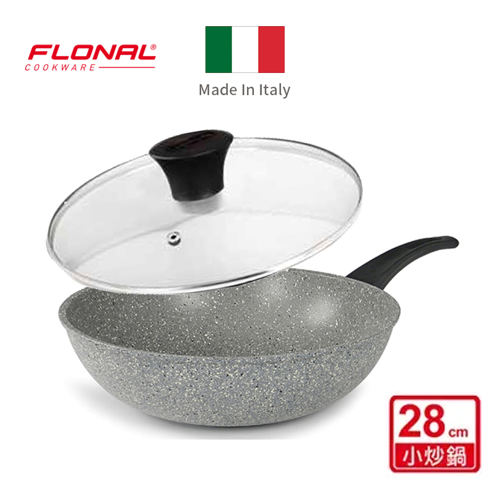 【義大利Flonal福隆】自然石不沾鍋 二代升級 廚藝無二聯名28cm中華炒鍋+鍋蓋 - PChome 24h購物