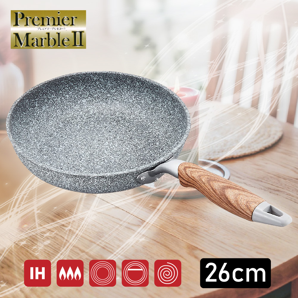 【PREMIER】輕量大理石不沾深煎鍋/平底鍋 26cm IH爐可用 - PChome 24h購物