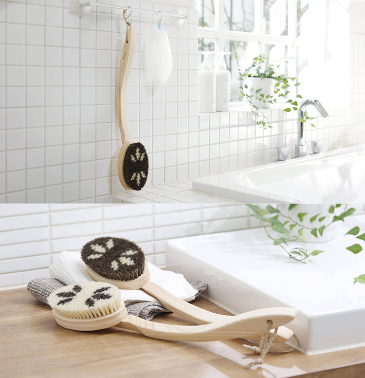 日本MARNA天然馬毛豚毛檜木柄洗澡沐浴刷B583長軟毛洗澡刷(長31公分;曲柄;可拆式) - PChome 24h購物