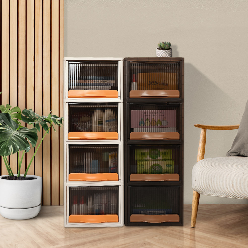 【AOTTO】30面寬四層日式兩用翻蓋抽屜收納櫃(兩色可選) - PChome 24h購物