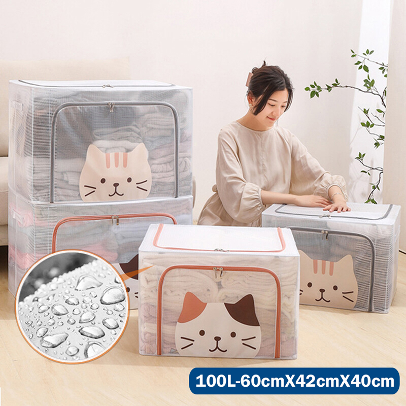 透明防水雙開萌款收納箱(100L) - PChome 24h購物