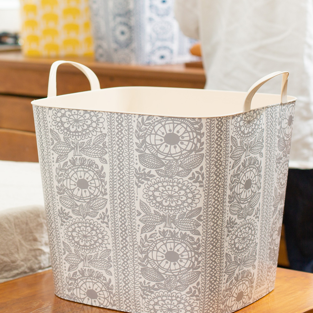 日本 Stacksto X Finlayson 聯名收納籃/花漾籃/野餐籃/蕾絲灰 - PChome 24h購物