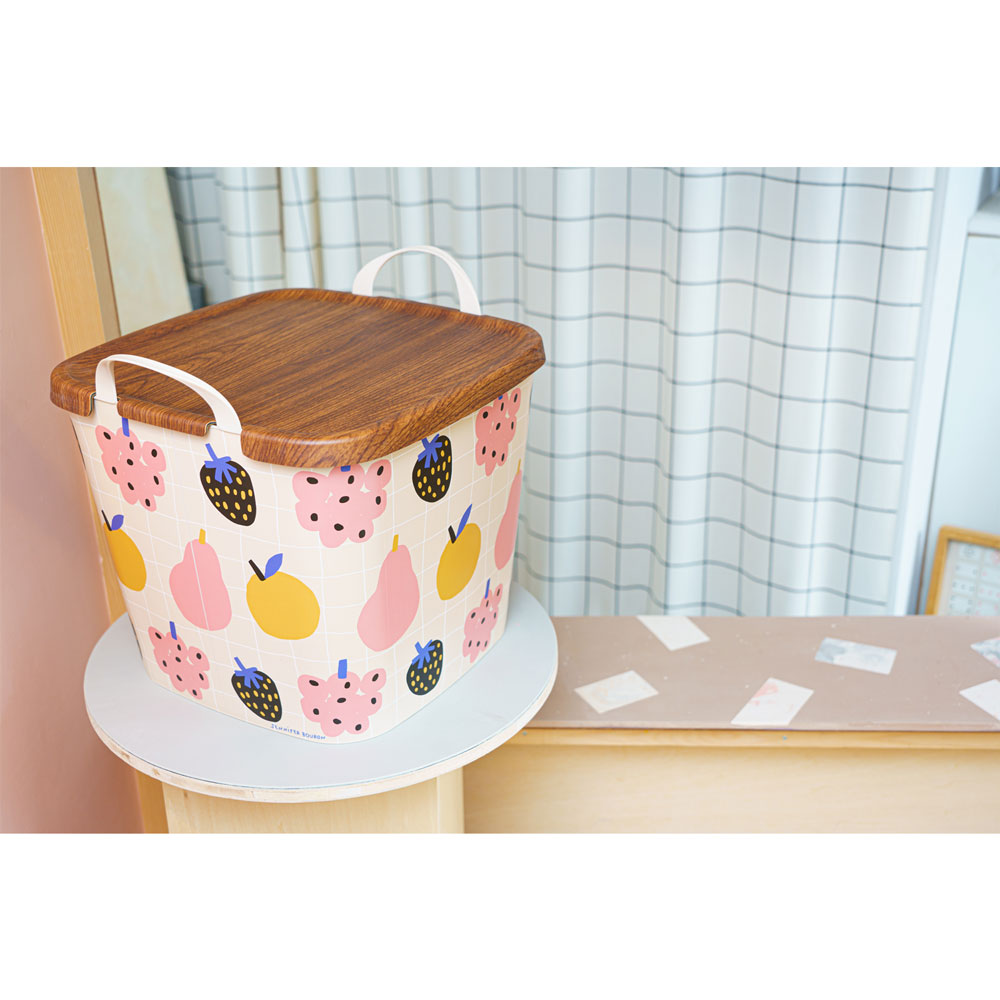 日本Stacksto X Jennifer Bouron 聯名花漾籃/野餐籃/收納籃M,25L【水果們】 - PChome 24h購物