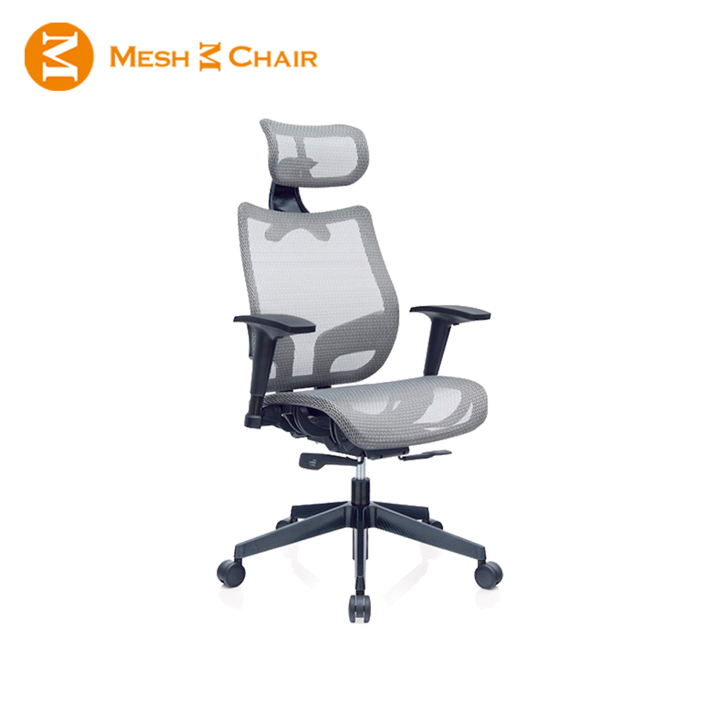 【Mesh 3 Chair】恰恰人體工學網椅-附頭枕(銀灰) - PChome 24h購物